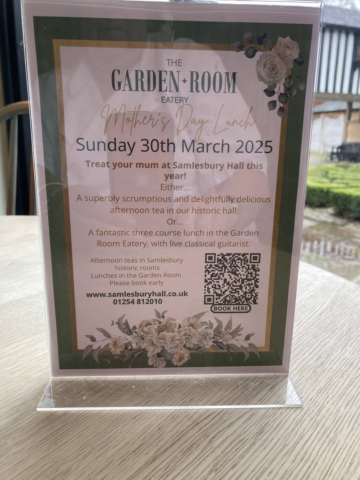 Menu at The Garden Room Eatery restaurant, Preston, The Garden Room