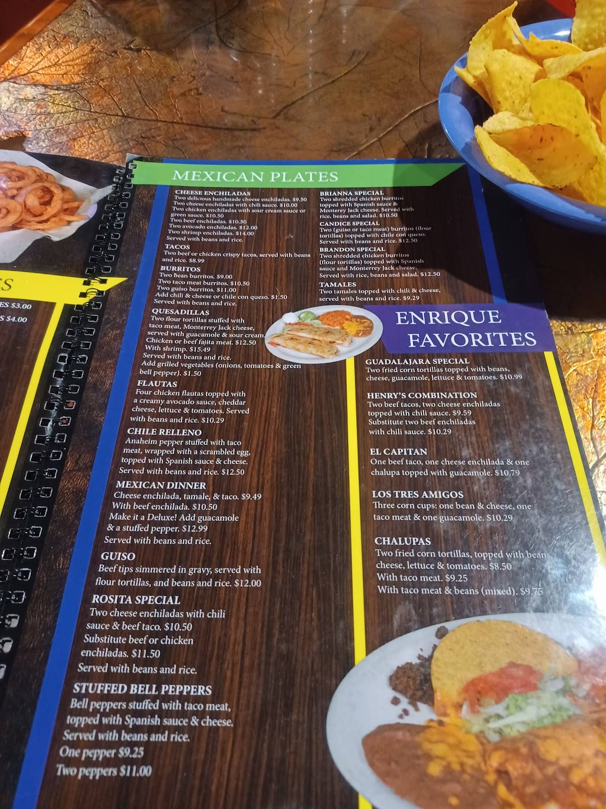 Menu at The Original Henry's restaurant, San Angelo, Sherwood Way