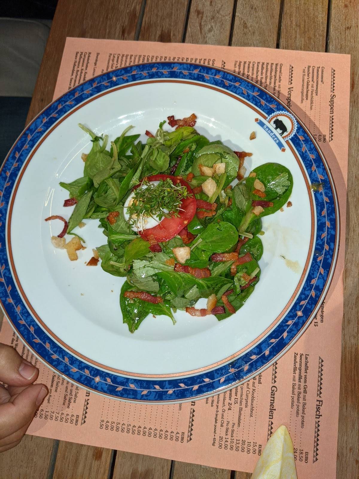Carta de Sanders Steakhouse, Nuremberg, Längenstraße 10