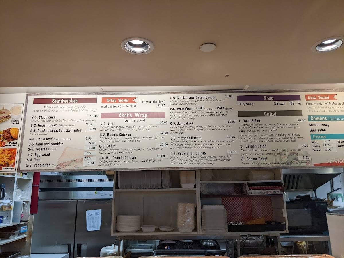 Carta de comida rápida Sandwich Plus, Vancouver