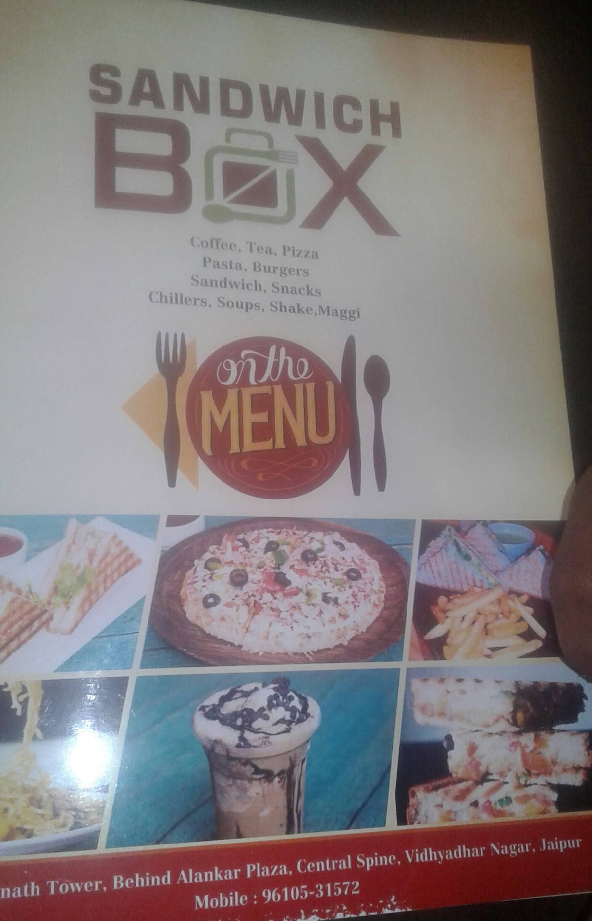 Menu at Sandwich box cafe, Jaipur, G-45
