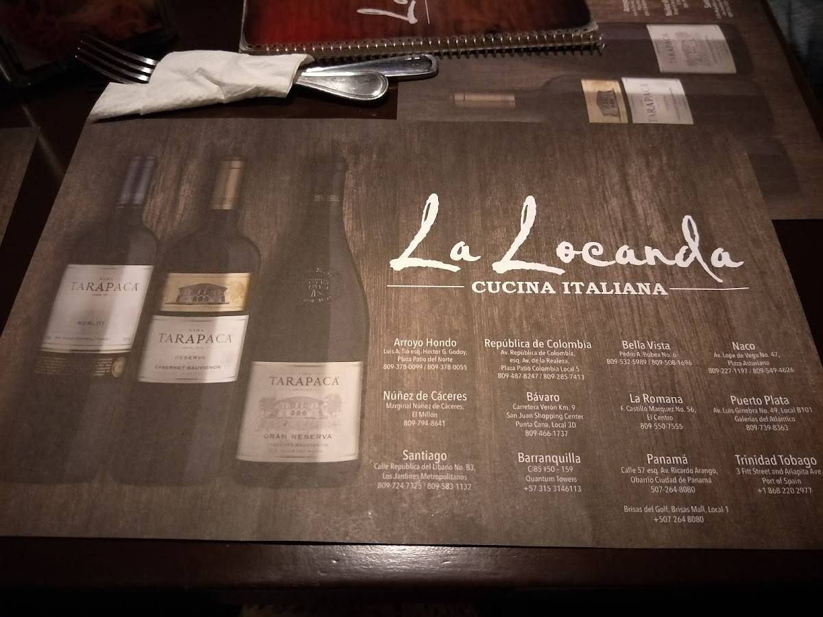 Carta del restaurante La Locanda - Bella Vista, Santo Domingo, 2 local