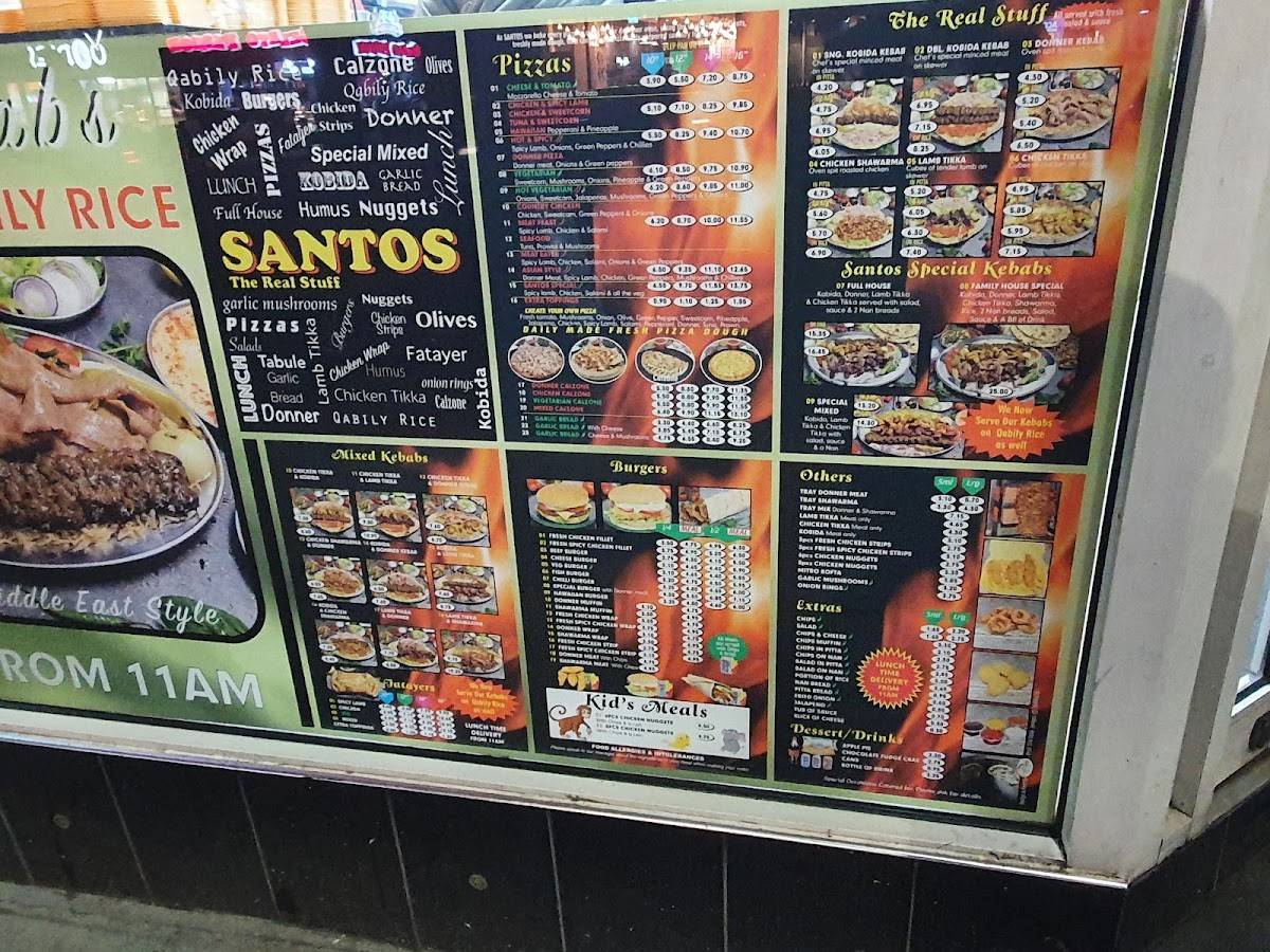 Menu at Santos Kebab House - Cheetham Hill restaurant, Salford