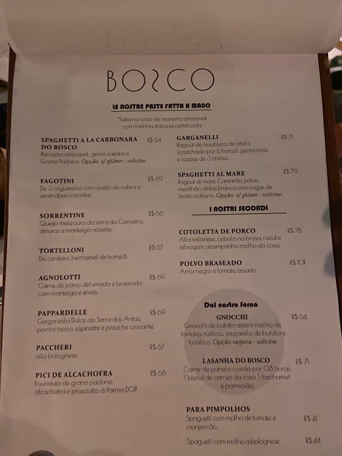 Menu em Bosco Restaurante, São Paulo