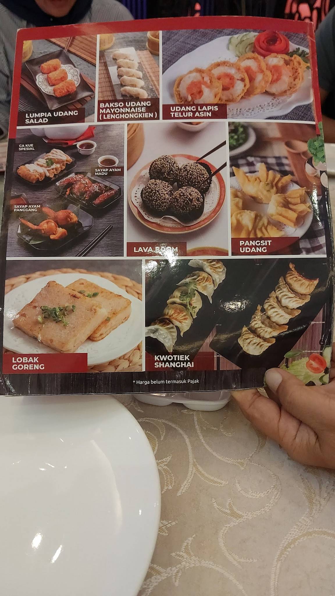 Menu at Sari Laut Nelayan restaurant, Medan, Jl. Putri Merak Jingga C-D ...