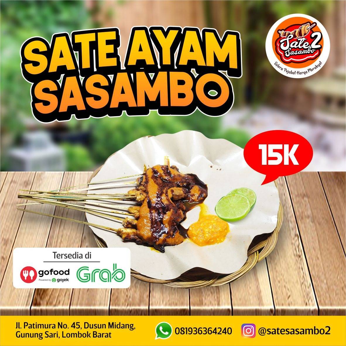 Carta del restaurante Sate ayam sate daging dan sate kambing khas ...