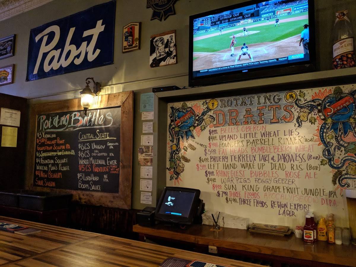 Menu at Savage's Ale House pub & bar, Muncie