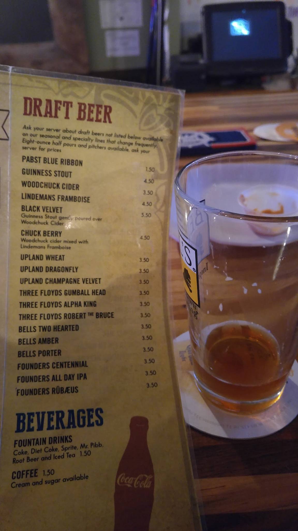 Menu at Savage's Ale House pub & bar, Muncie