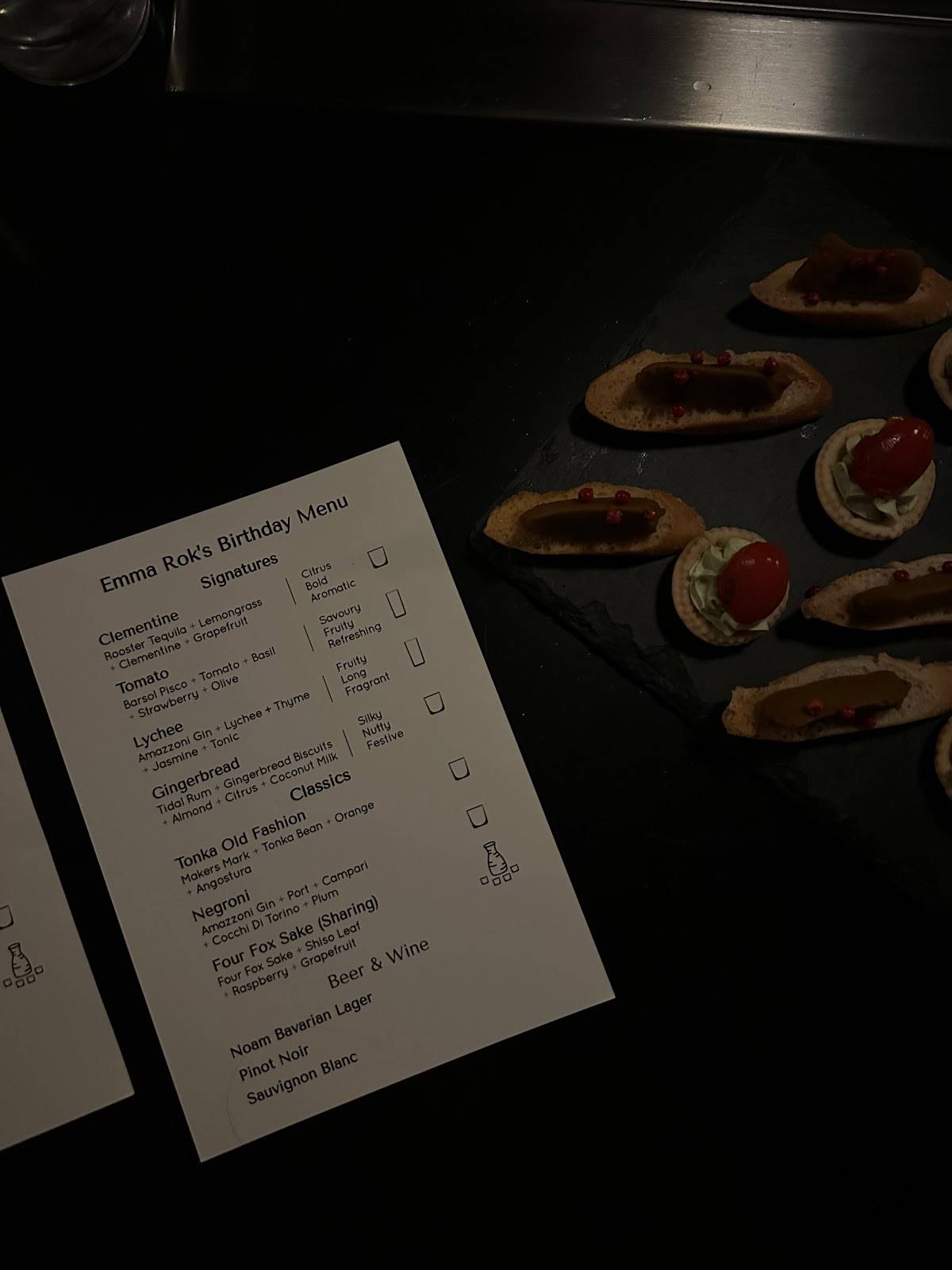 Menu at Scales Cocktail Bar, London