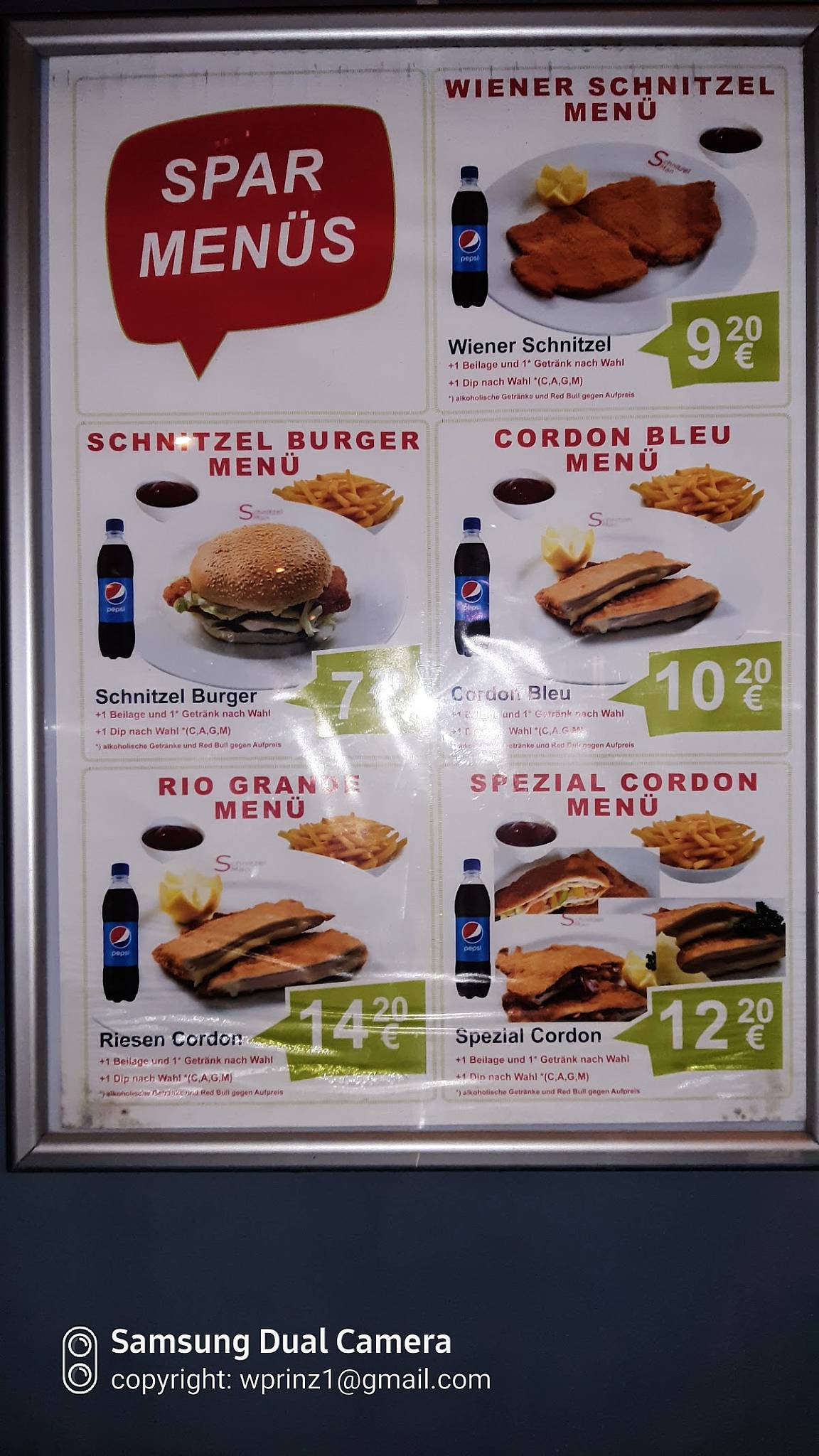 Speisekarte von Schnitzel Man wienerberg restaurant, Wien ...