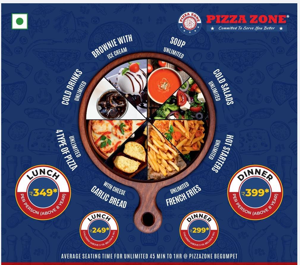 Menu at Pizza Zone Begumpet, Secunderabad, 160/1