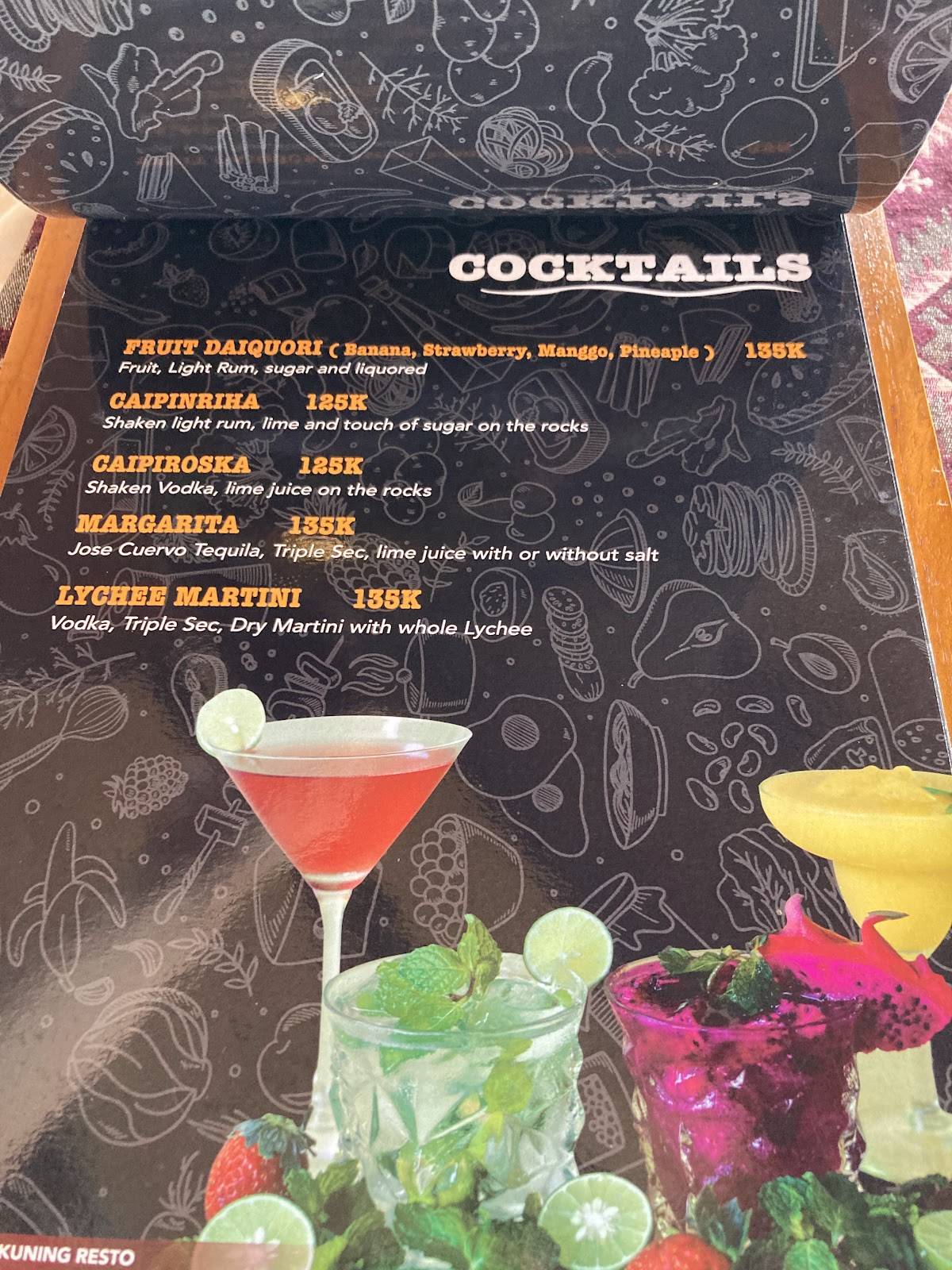Menu at Semar Kuning Restaurant, Lodtunduh