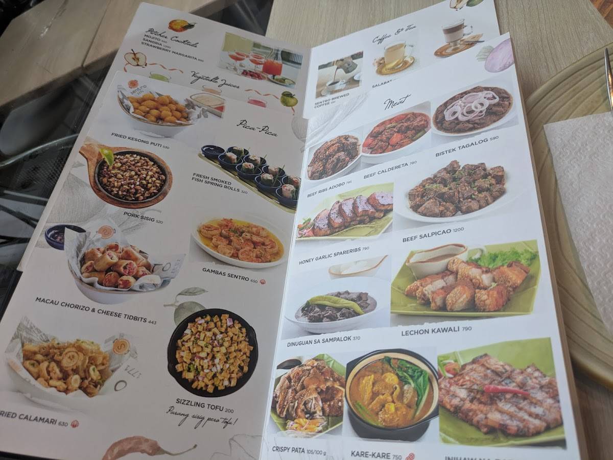 Menu at Sentro 1771 (Greenbelt 5) restaurant, Makati, G/F Greenbelt 5 ...