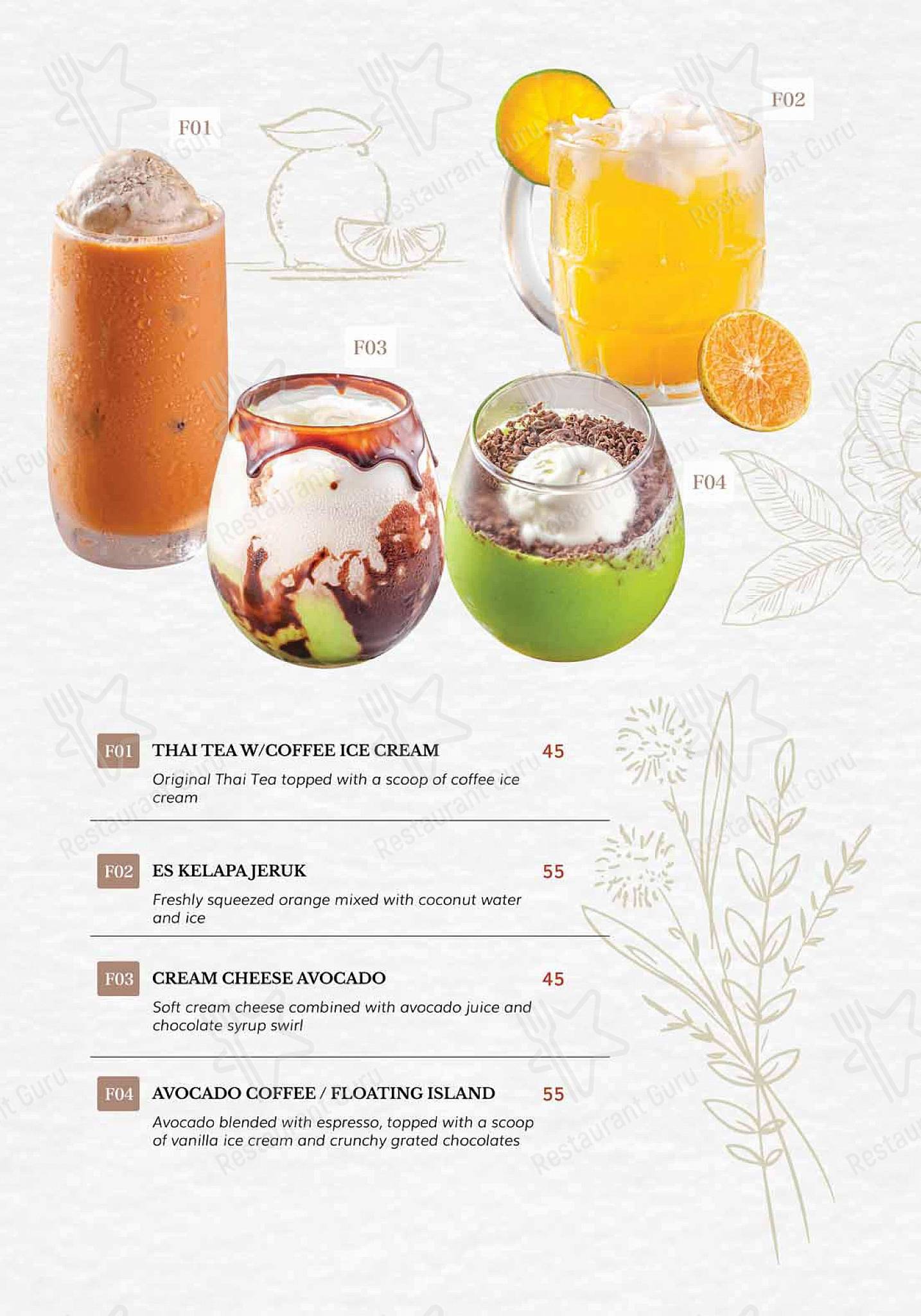 Menu at Senyata Senopati restaurant, South Jakarta