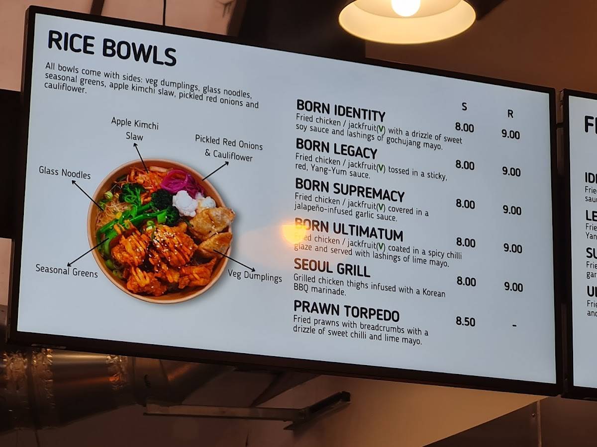 Menu at Seoul Born, Norwich