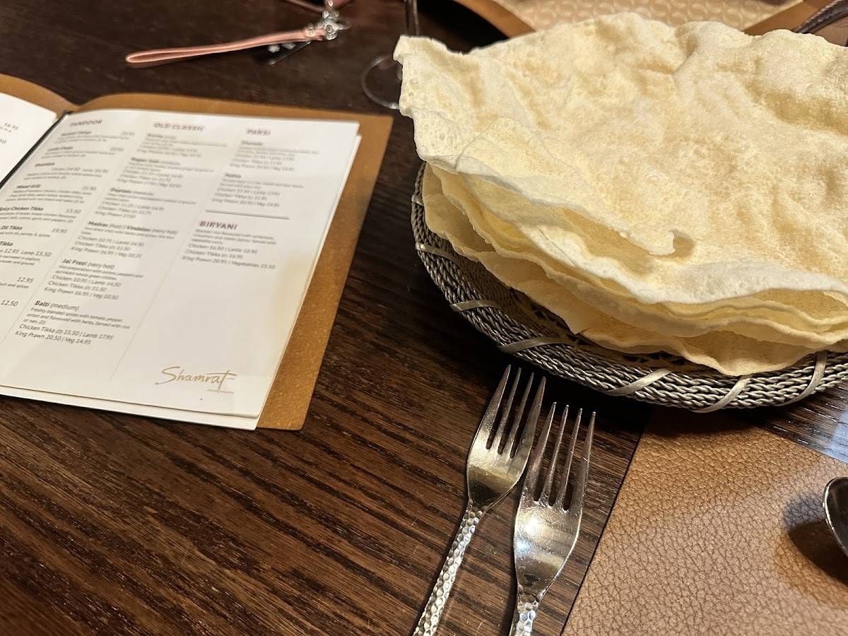 Menu at Shamrat restaurant, Maidstone