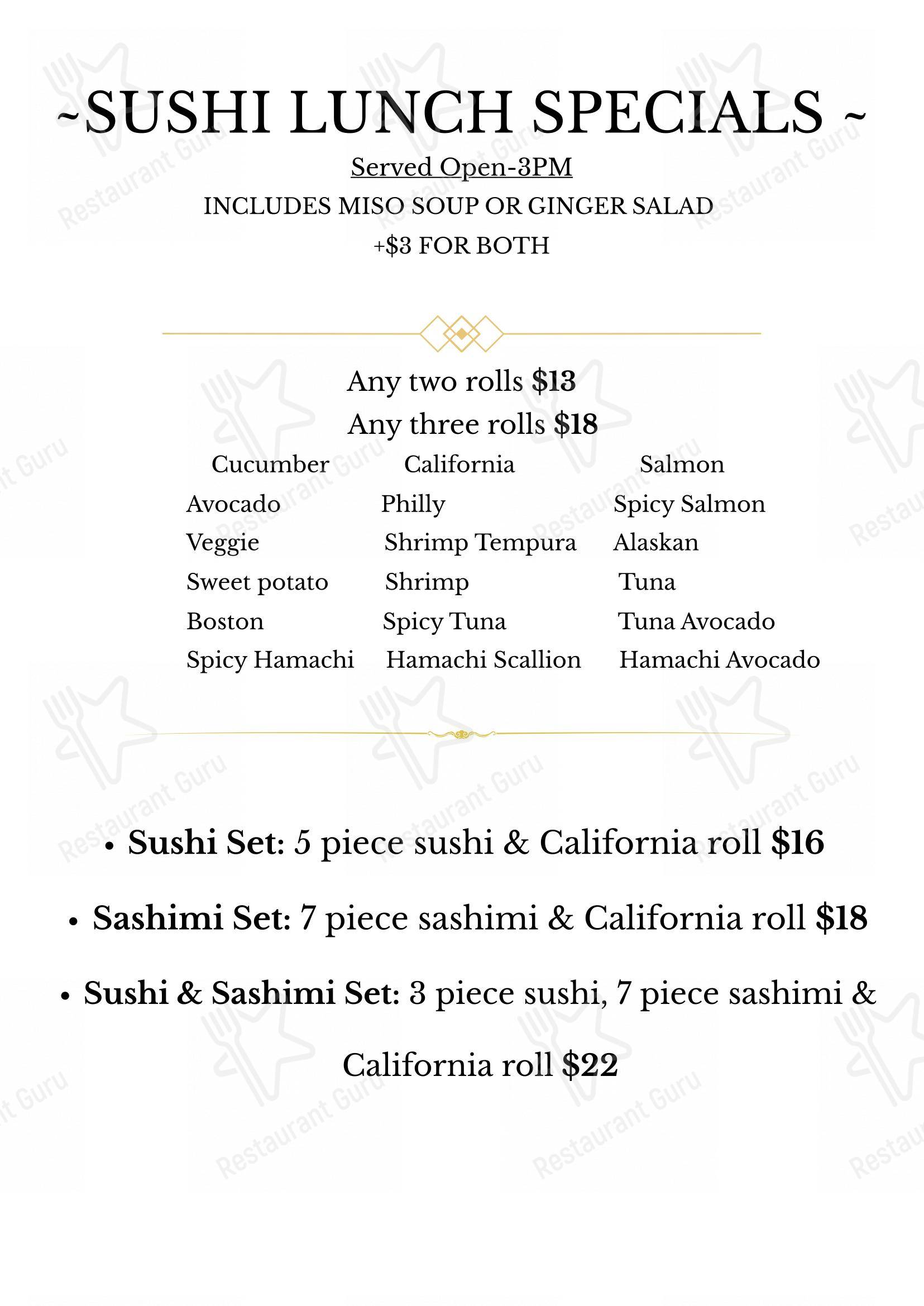 Menu at Shangri La restaurant, Cherry Hill