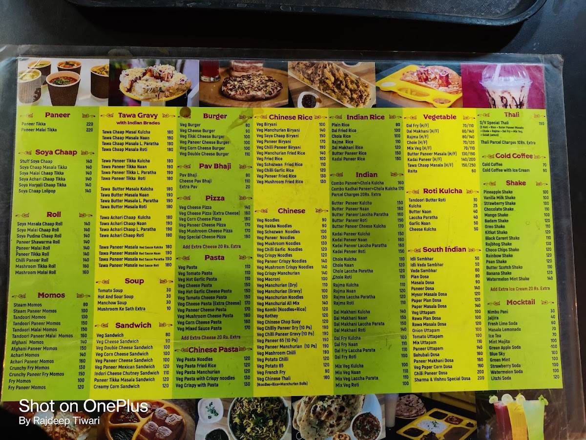 Menu at Sharma Vishnu Fast Food, Bhopal