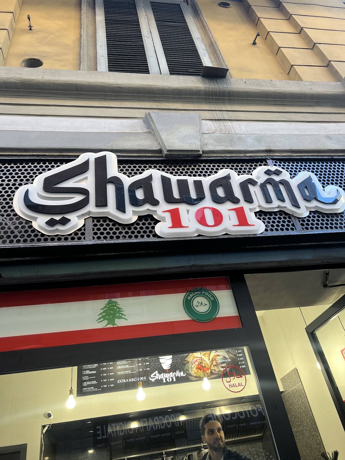 Menu at Shawarma Milano restaurant, Milan