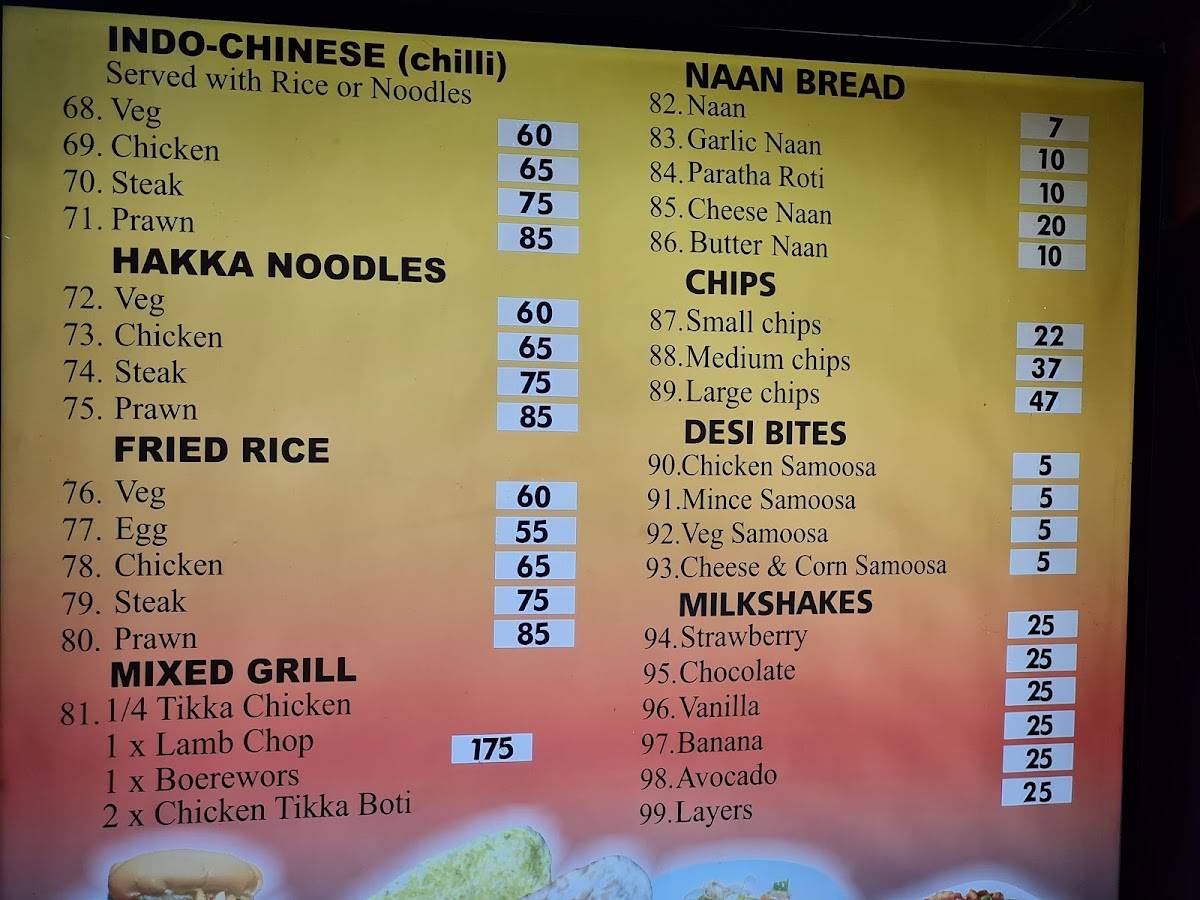 Menu at Shawarma house bellville restaurant, Cape Town