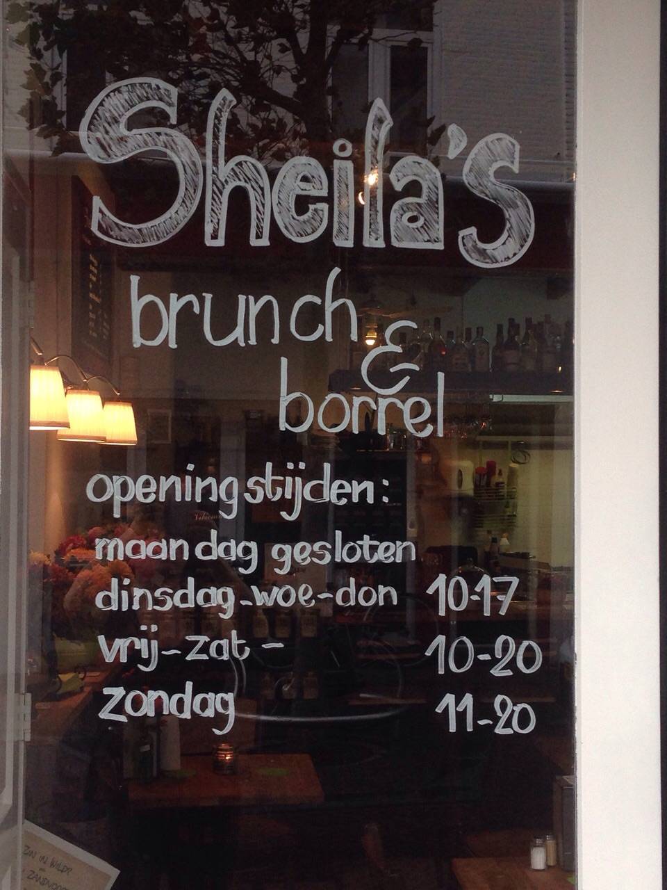 Menu at Sheilas Sandwich & Coffebar, Zandvoort