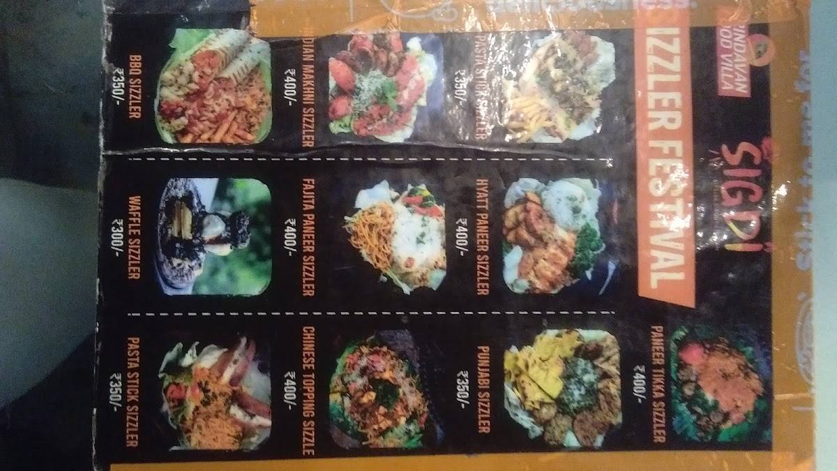 Menu at Sigdi restaurant, Indore, Cafe Yolo Scheme No 140