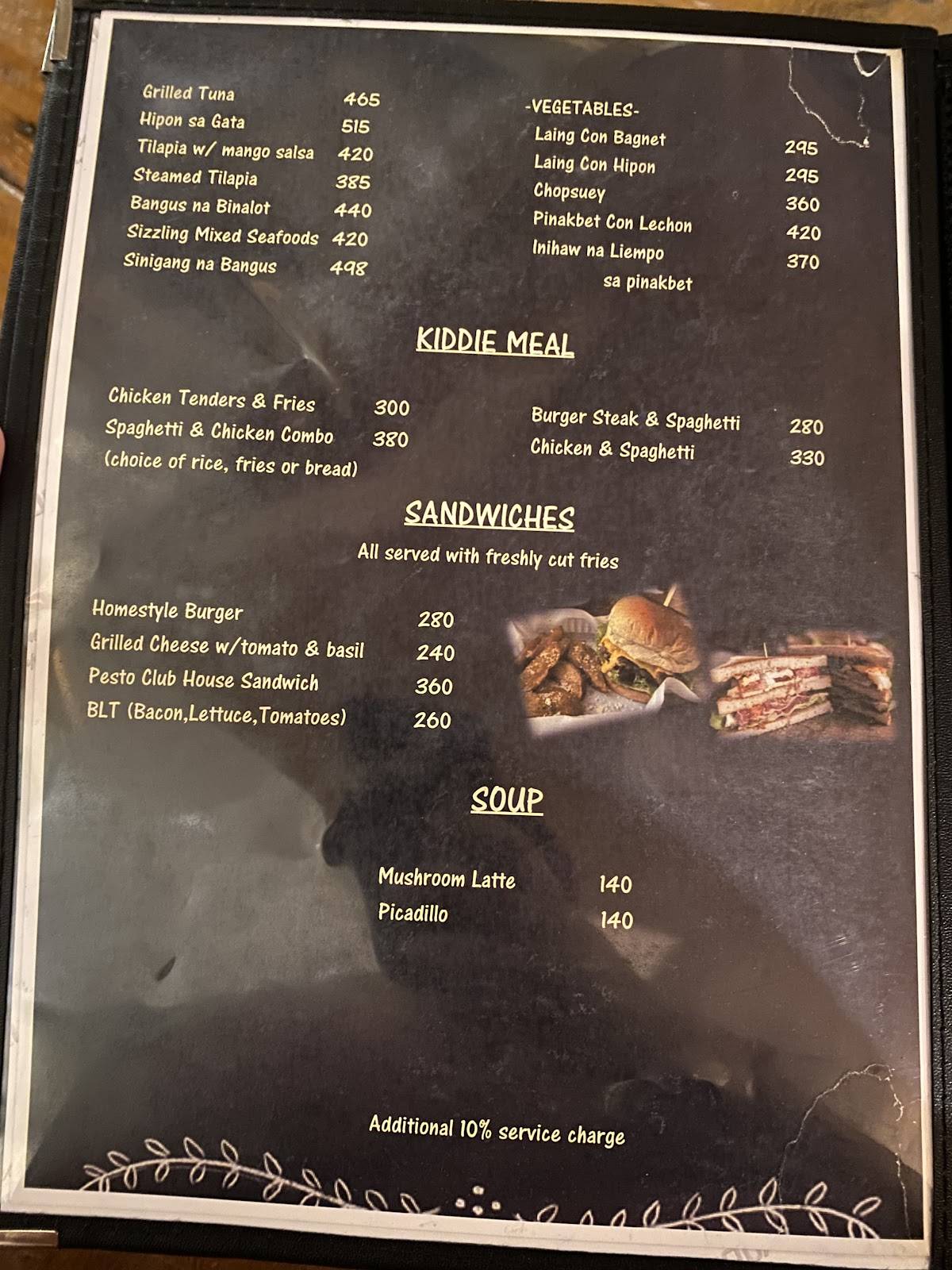 Menu at Kubli Cafe Bistro Silang, Silang
