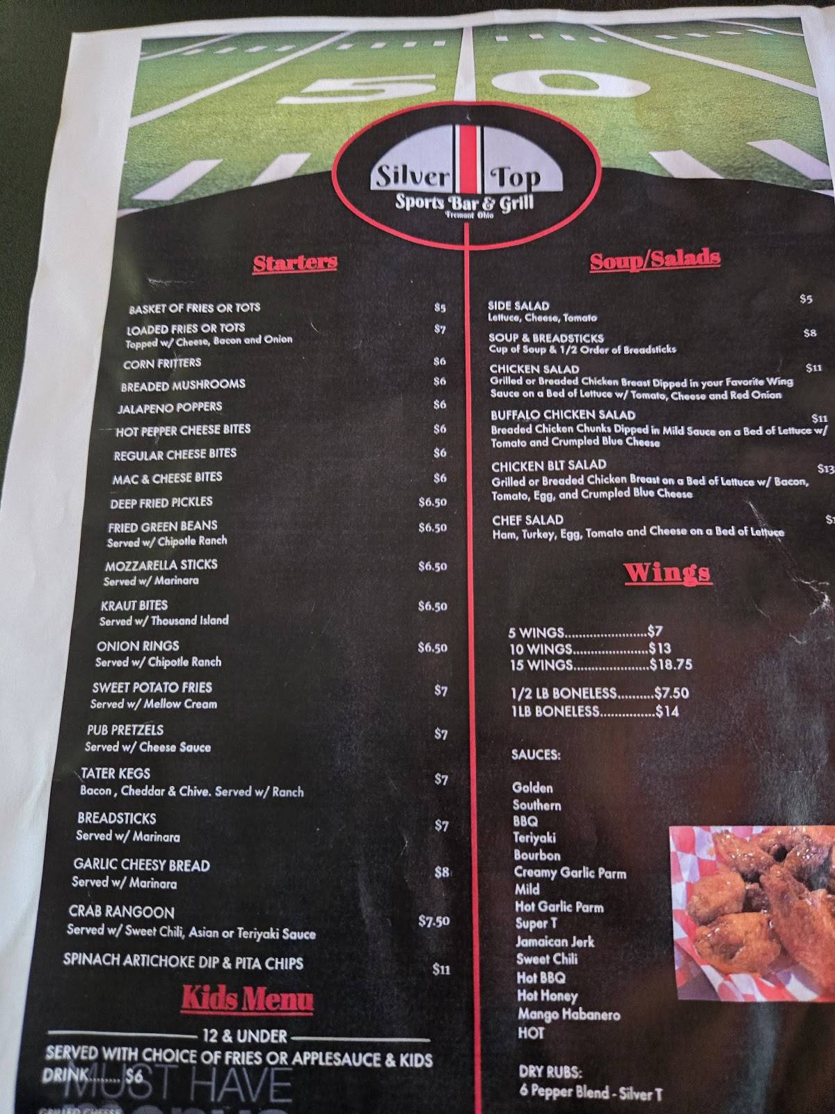 Menu at Silver Top Sports Bar & Grill - Fremont, OH, Fremont