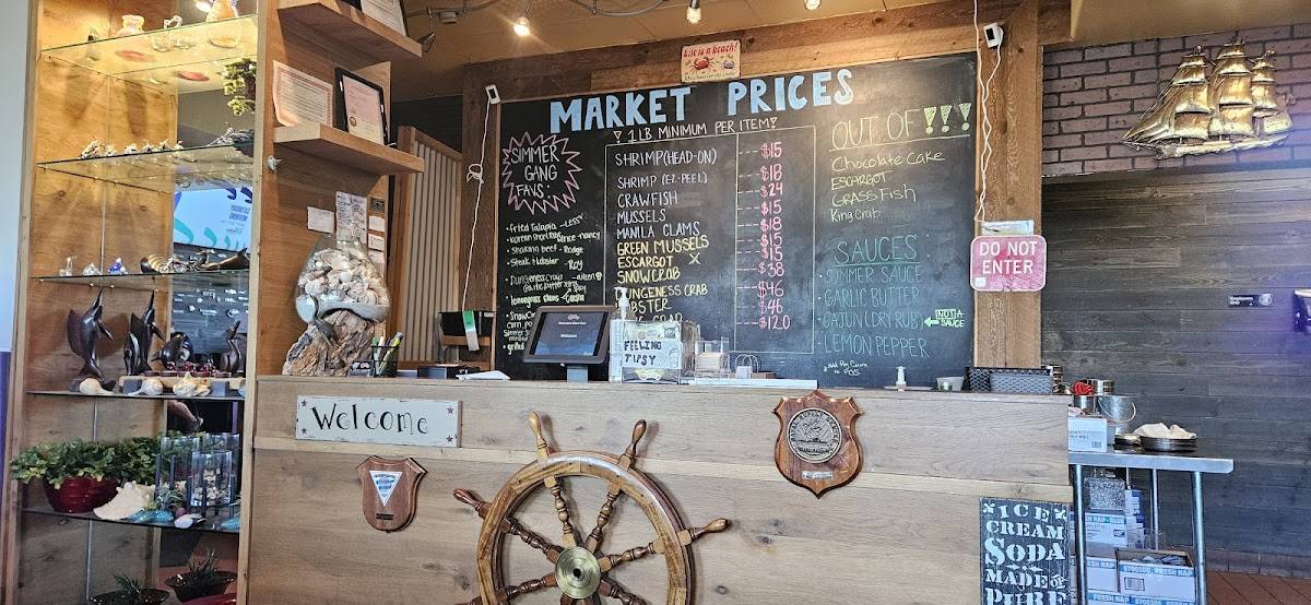 Menu at Simmer Claw Bar, Rohnert Park