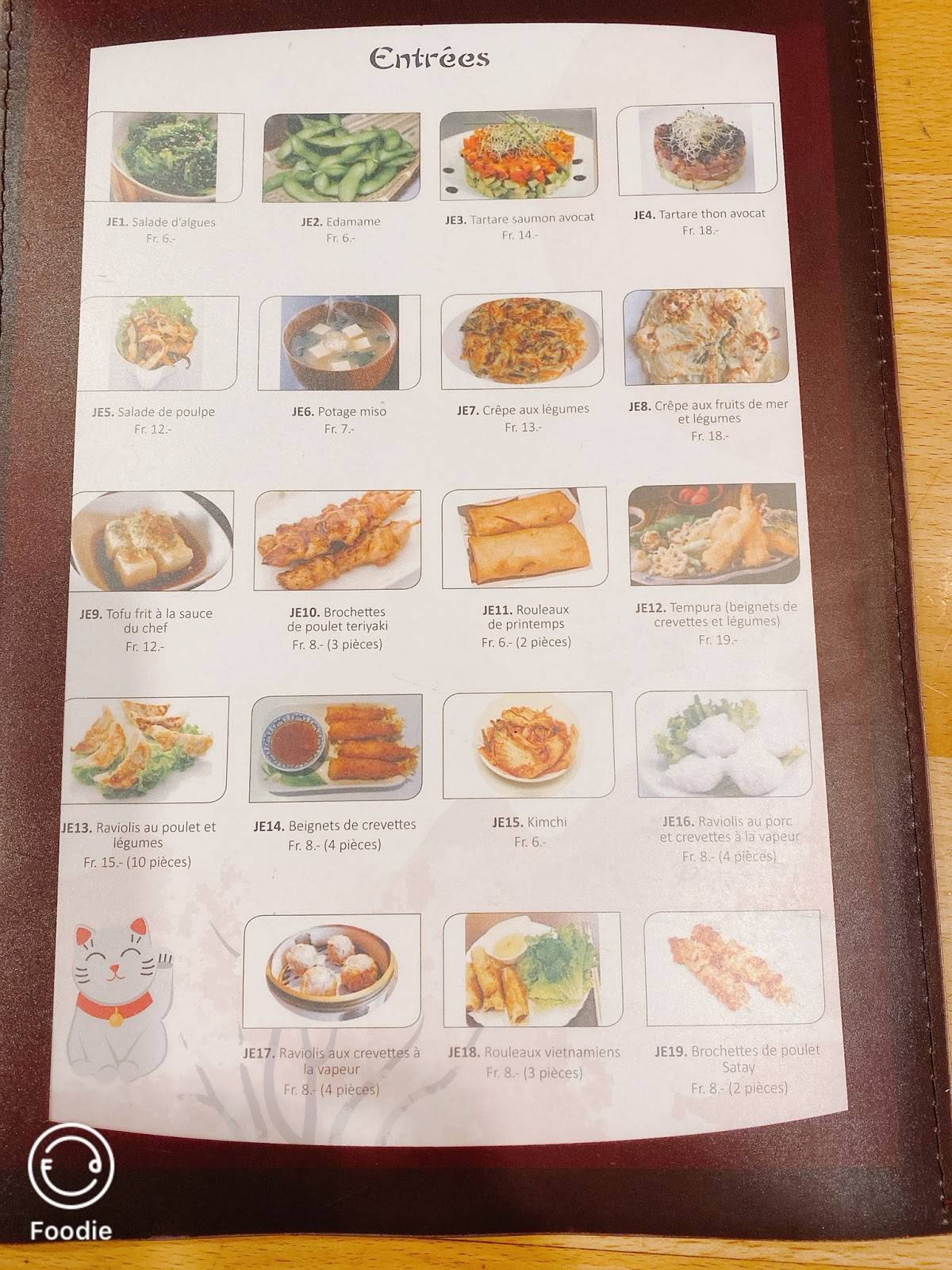 Menu au Chez lin, Sion