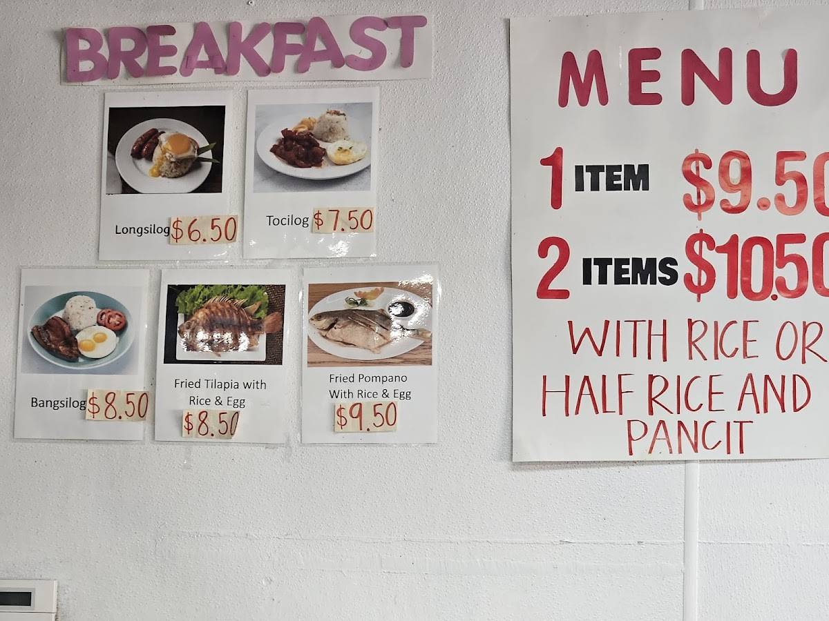 Menu at Sisig & boba restaurant, Stockton