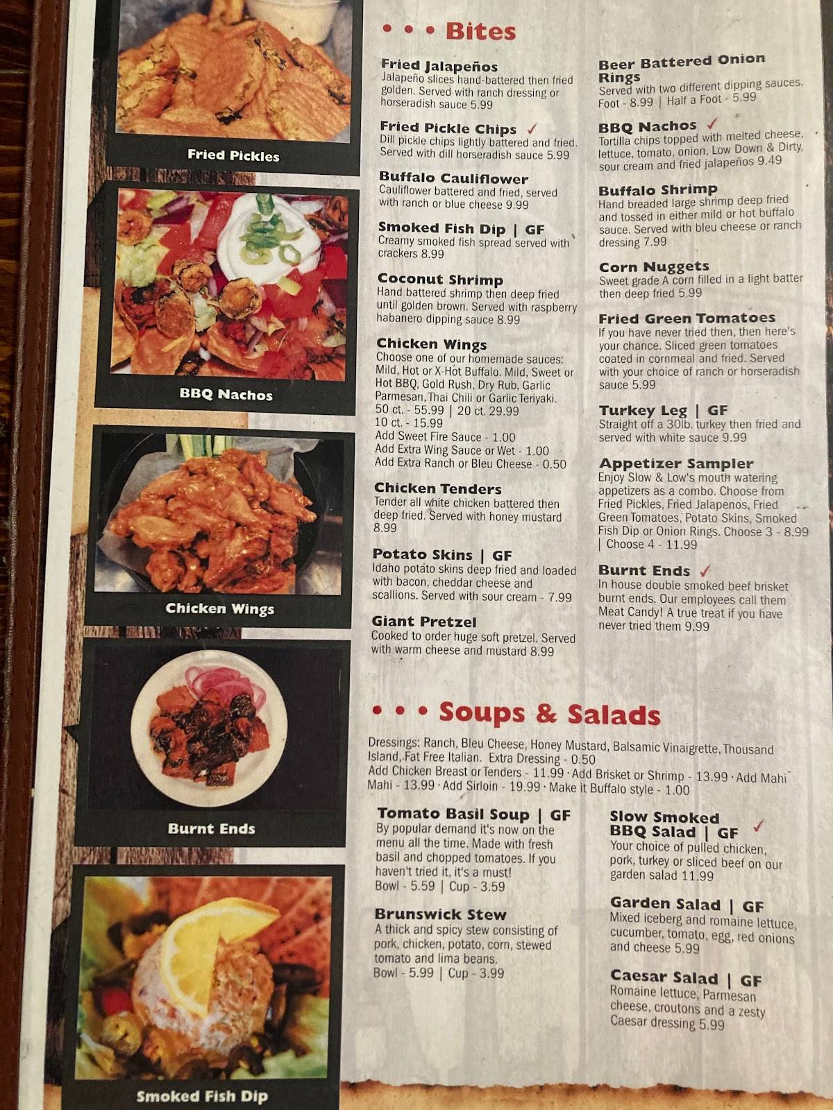 Menu at Slow & Low BBQ - Viera, Melbourne