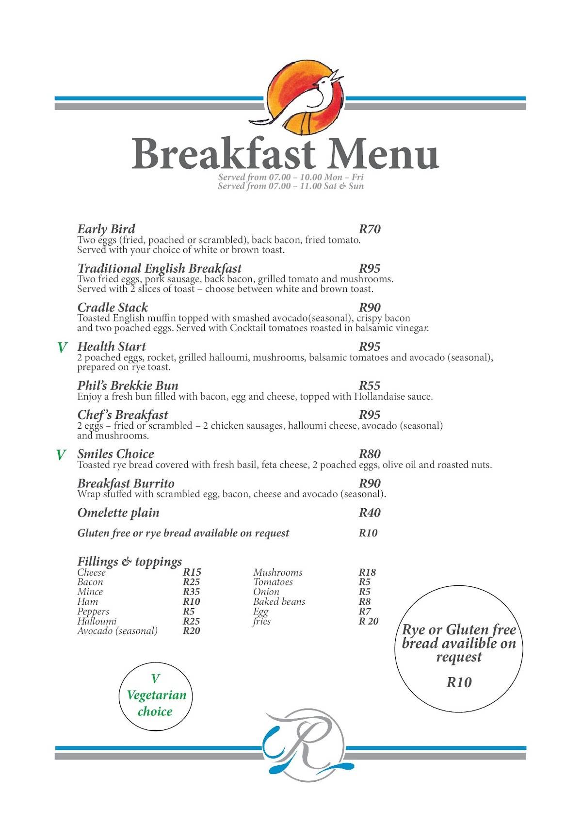 Menu at Smiles Restaurant (Muldersdrift), Roodepoort