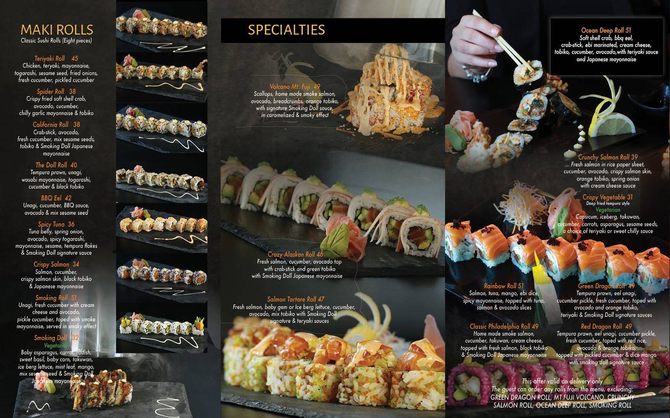 Menu at Smoking Doll restaurant, Abu Dhabi, FCW4+8R6 - Boutik Mall