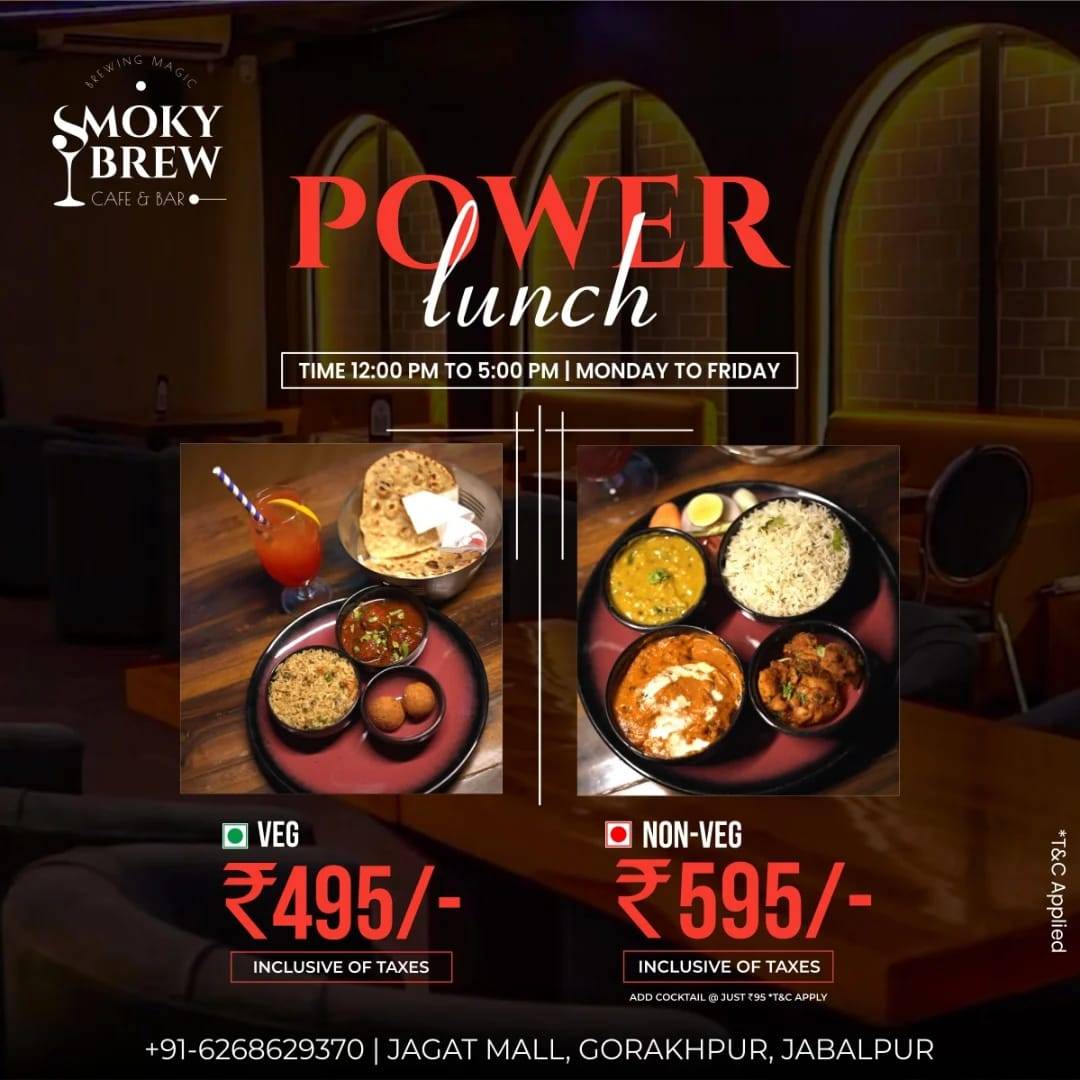 Menu at Smoky Brew, Jabalpur