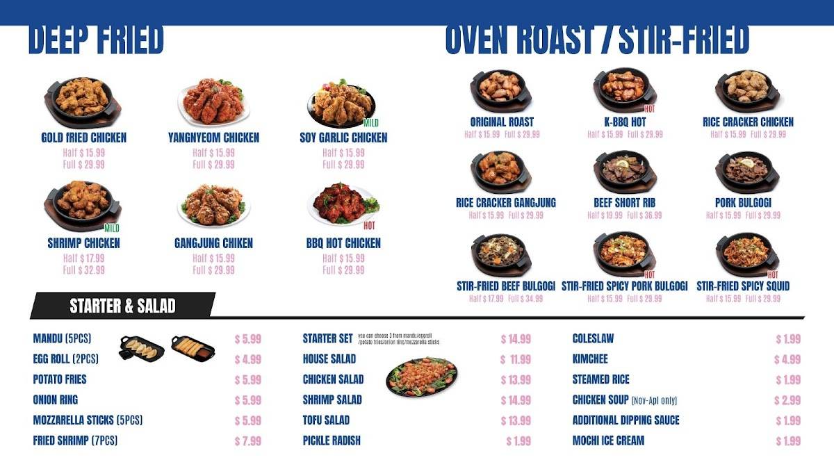 Menu at Sodam Chicken Shoreline BBQ, Shoreline
