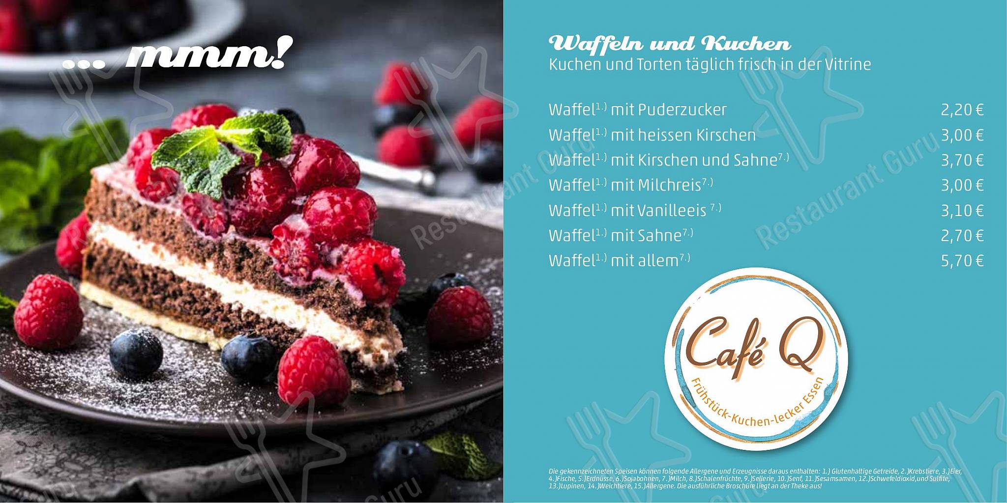 Speisekarte von Café Q cafe, Solingen