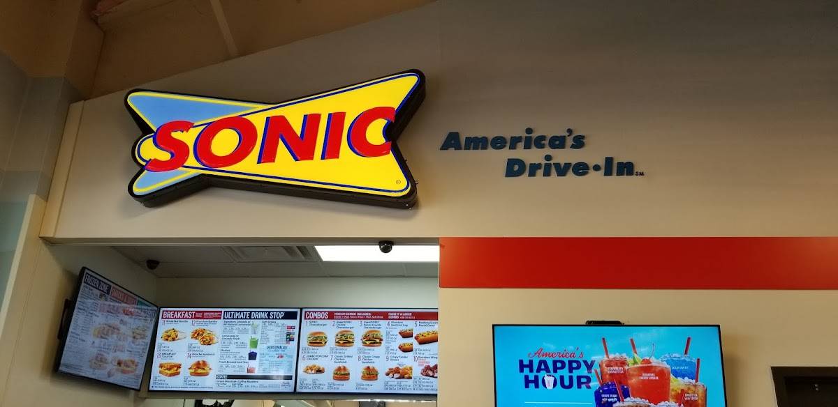 Menu at Sonic Drive-In fast food, Cave City