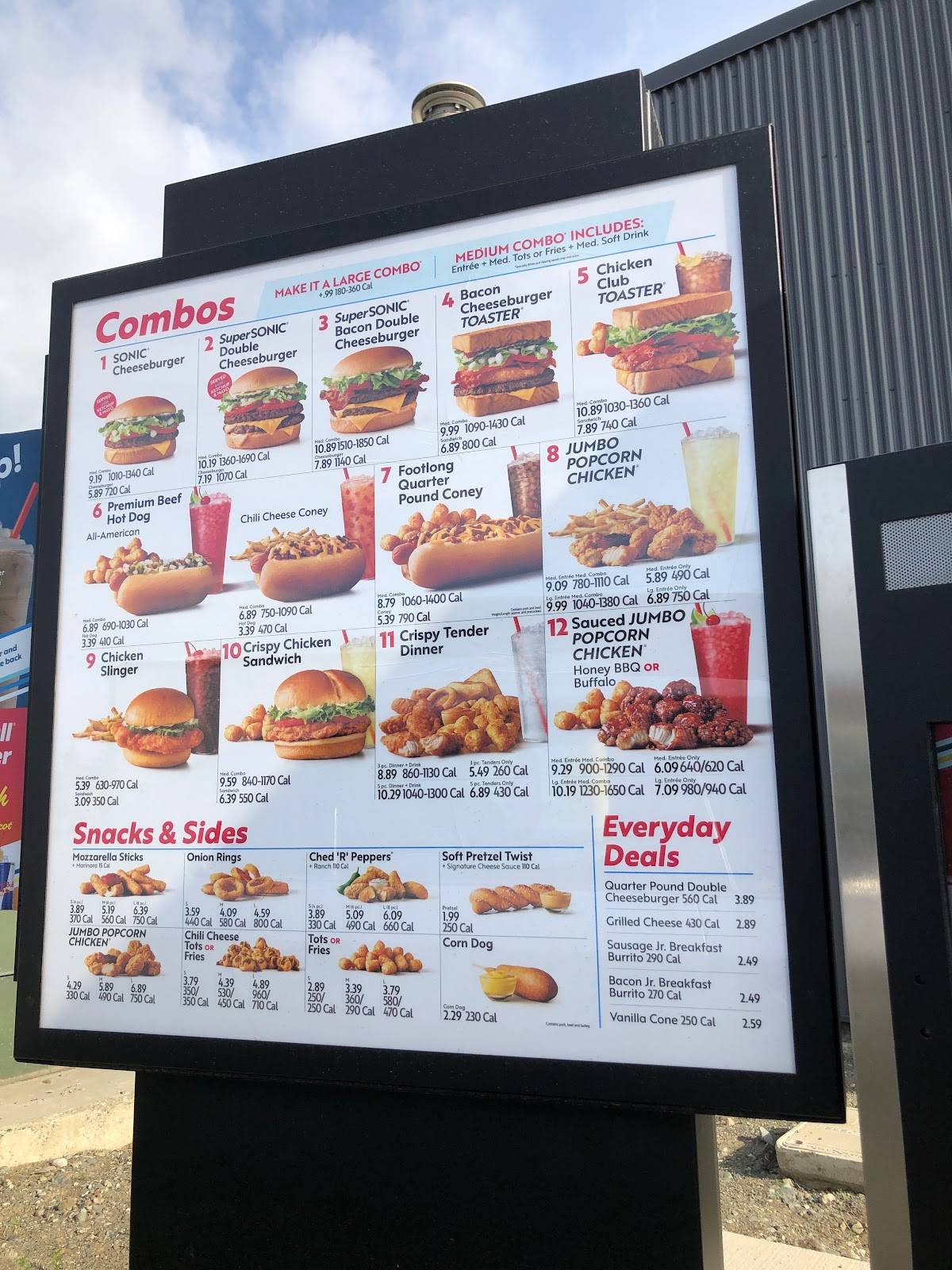 Menu at Sonic Drive-In fast food, Anchorage