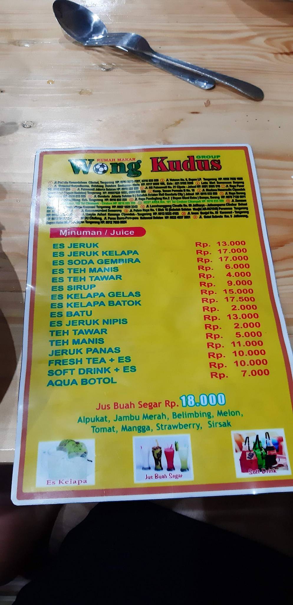 Menu at Soto Kudus & Garang Asem, Wong Kudus Bumi Indah restaurant ...