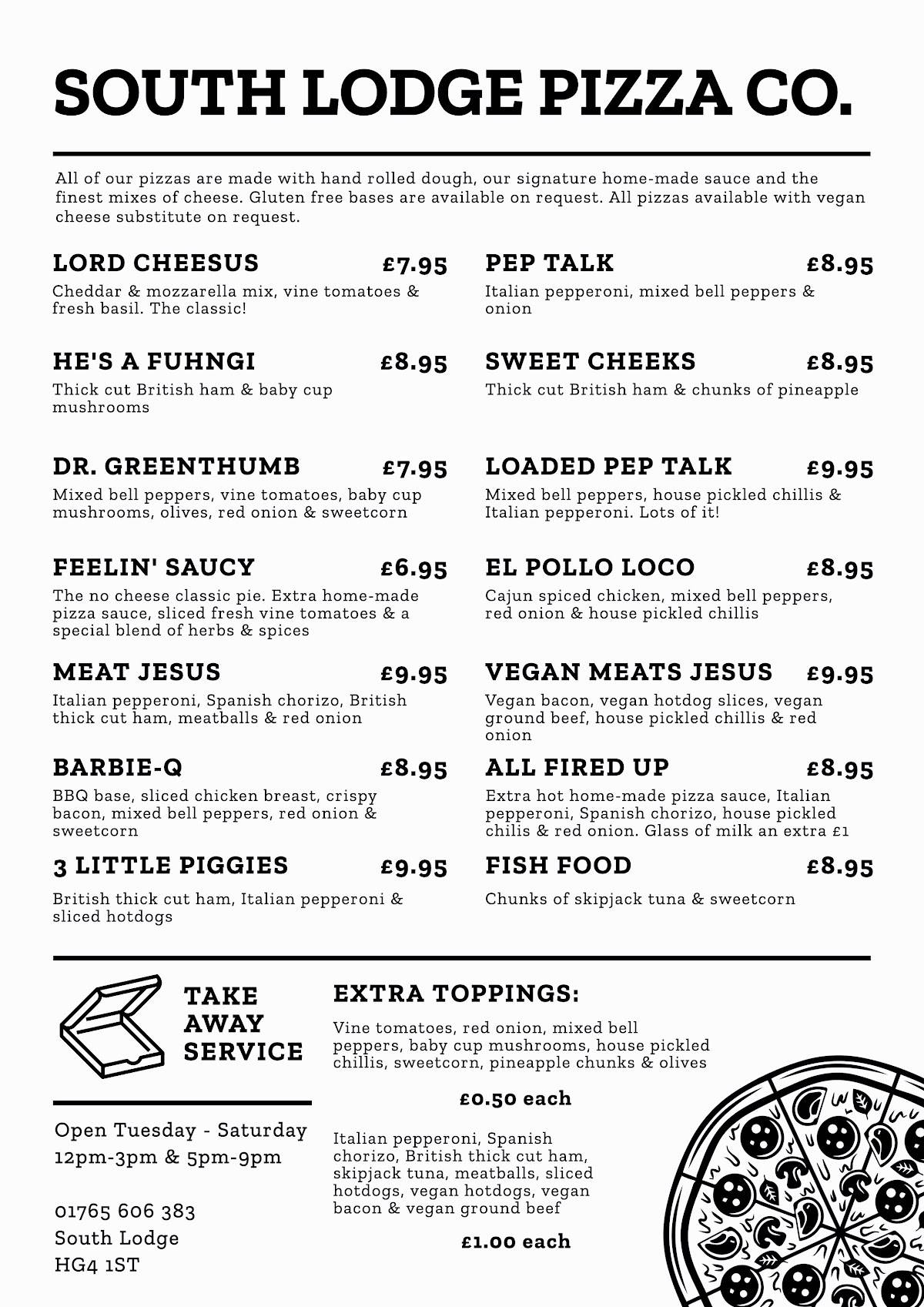Menu at The South Lodge pub & bar, Ripon
