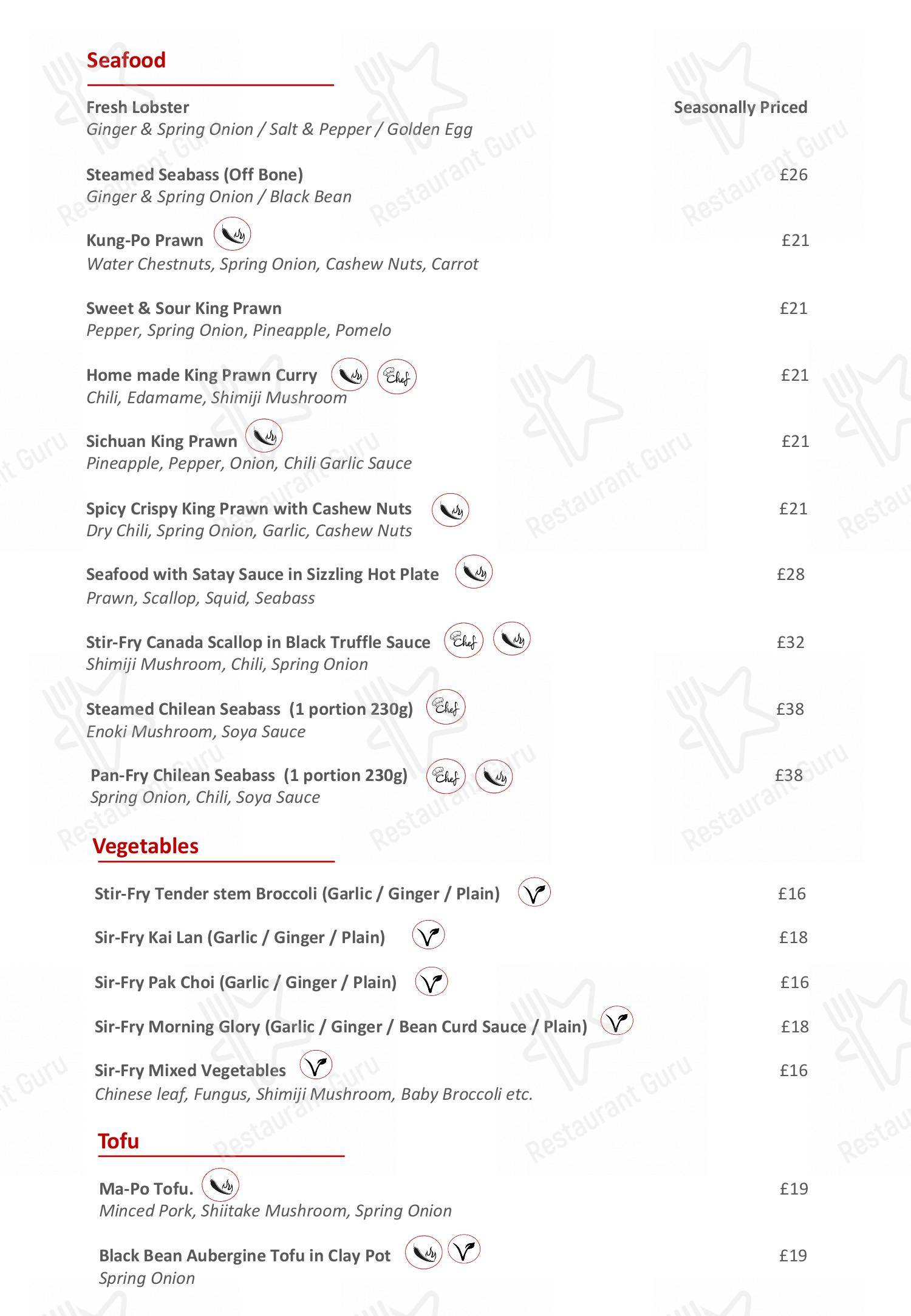 Menu at Shanghai 1814 Restaurant, Southampton