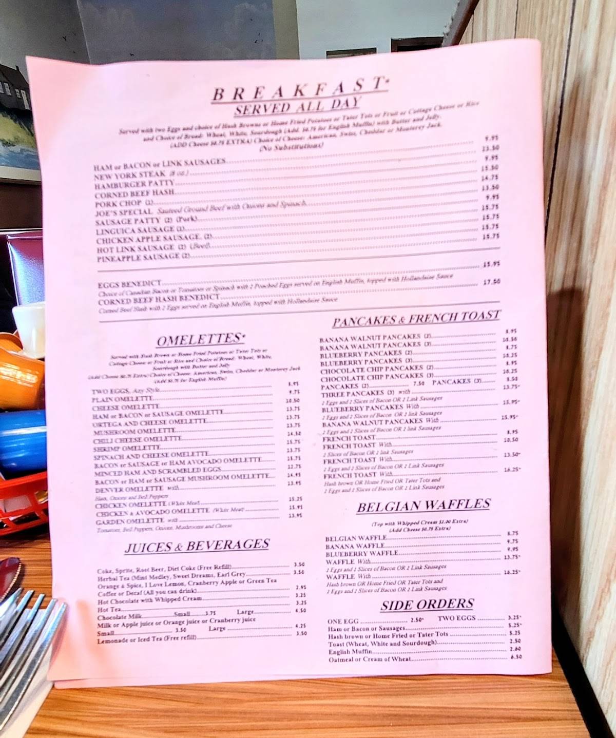 Menu at Southshore Cafe, Alameda