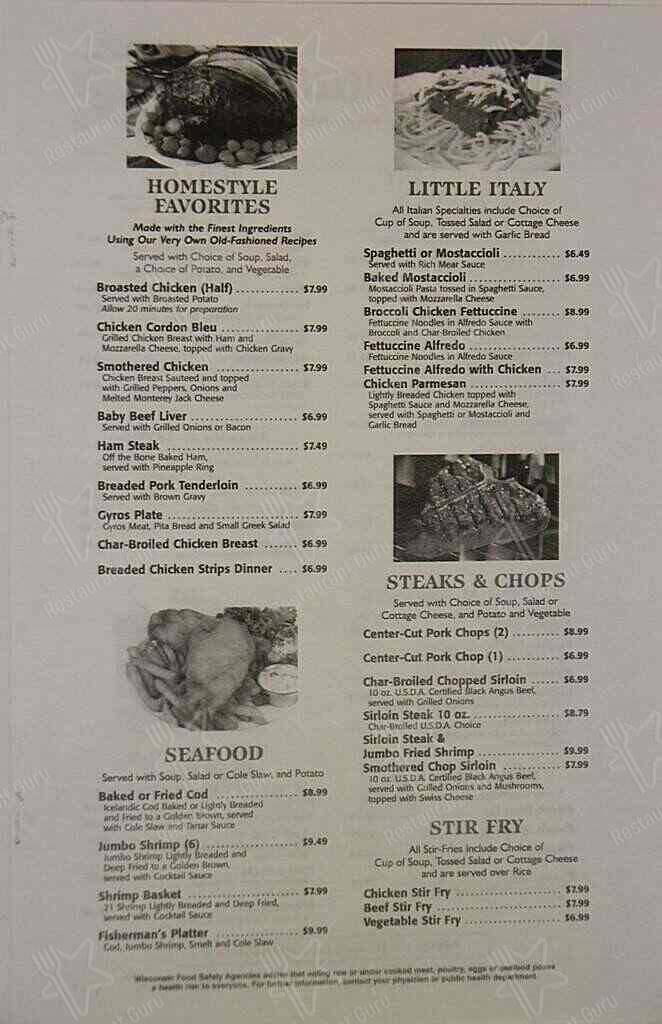 Menu at Sparta Family Restaurant, Sparta