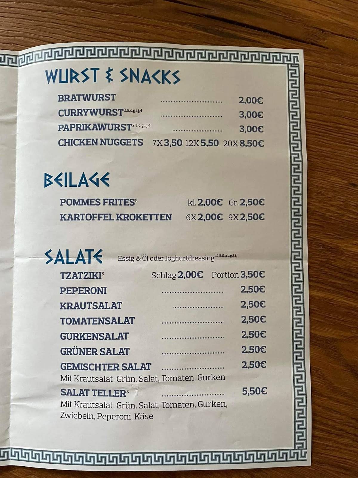 Speisekarte von Sparta Grill restaurant, Kevelaer