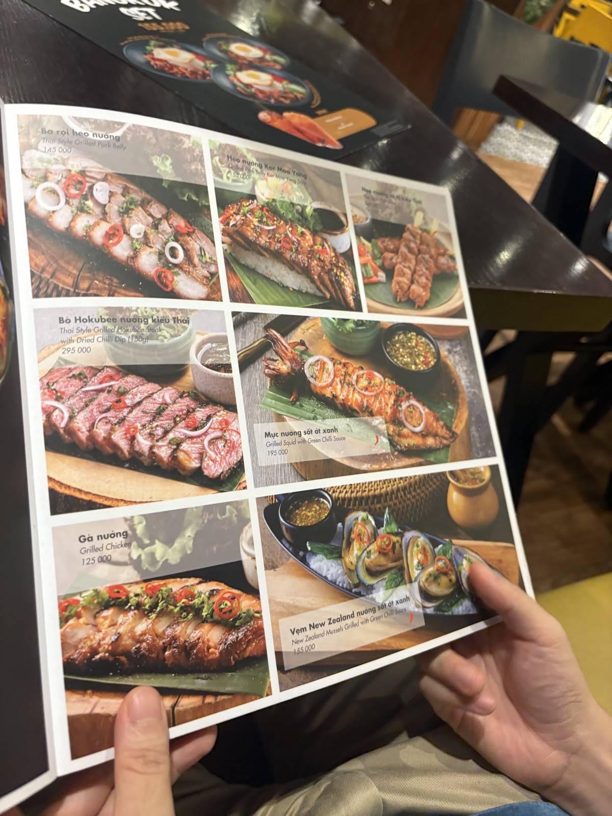 Menu at Spice Temple restaurant, Ho Chi Minh City, Crescent Mall