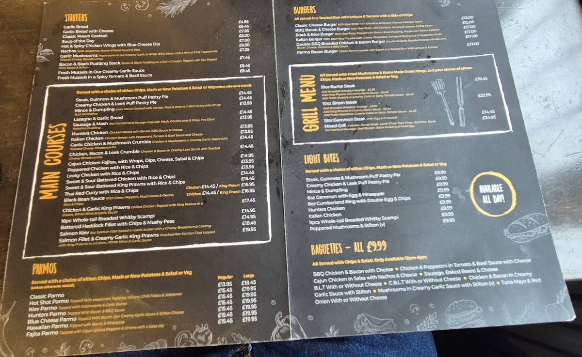 Menu at Spotted Cow pub & bar, Hartlepool, 31 The Grn