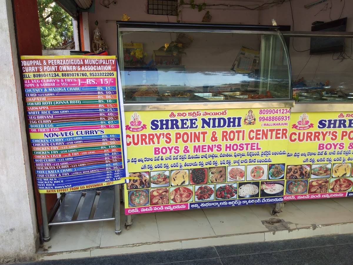 Menu at Sri Nidhi Curry Point, Secunderabad