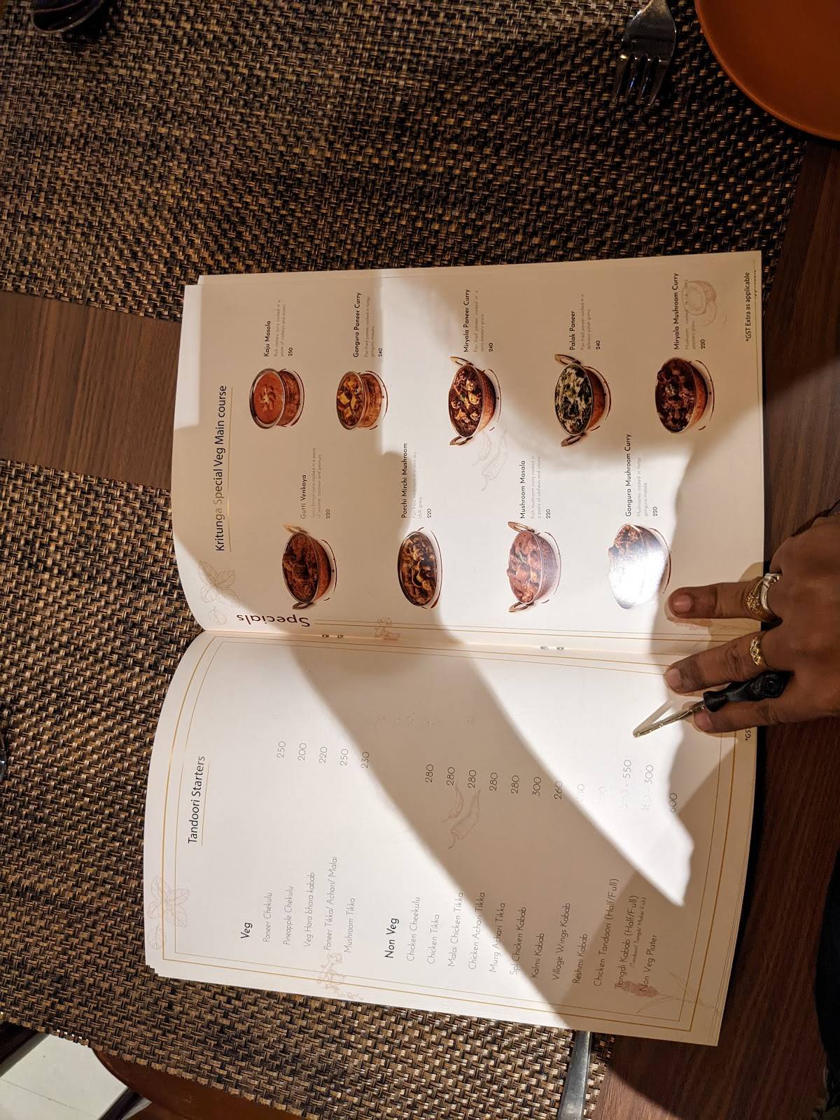 Menu at Kritunga - The Palegars Cuisine, Srikakulam