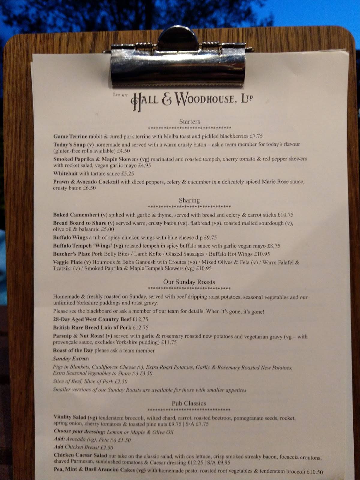 Menu at St Peters Finger pub & bar, Poole
